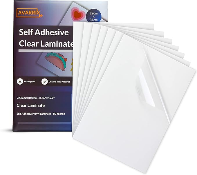 Avarrix Australia Self Adhesive Laminate Sheets for Stickers, Waterproof Protection for ...