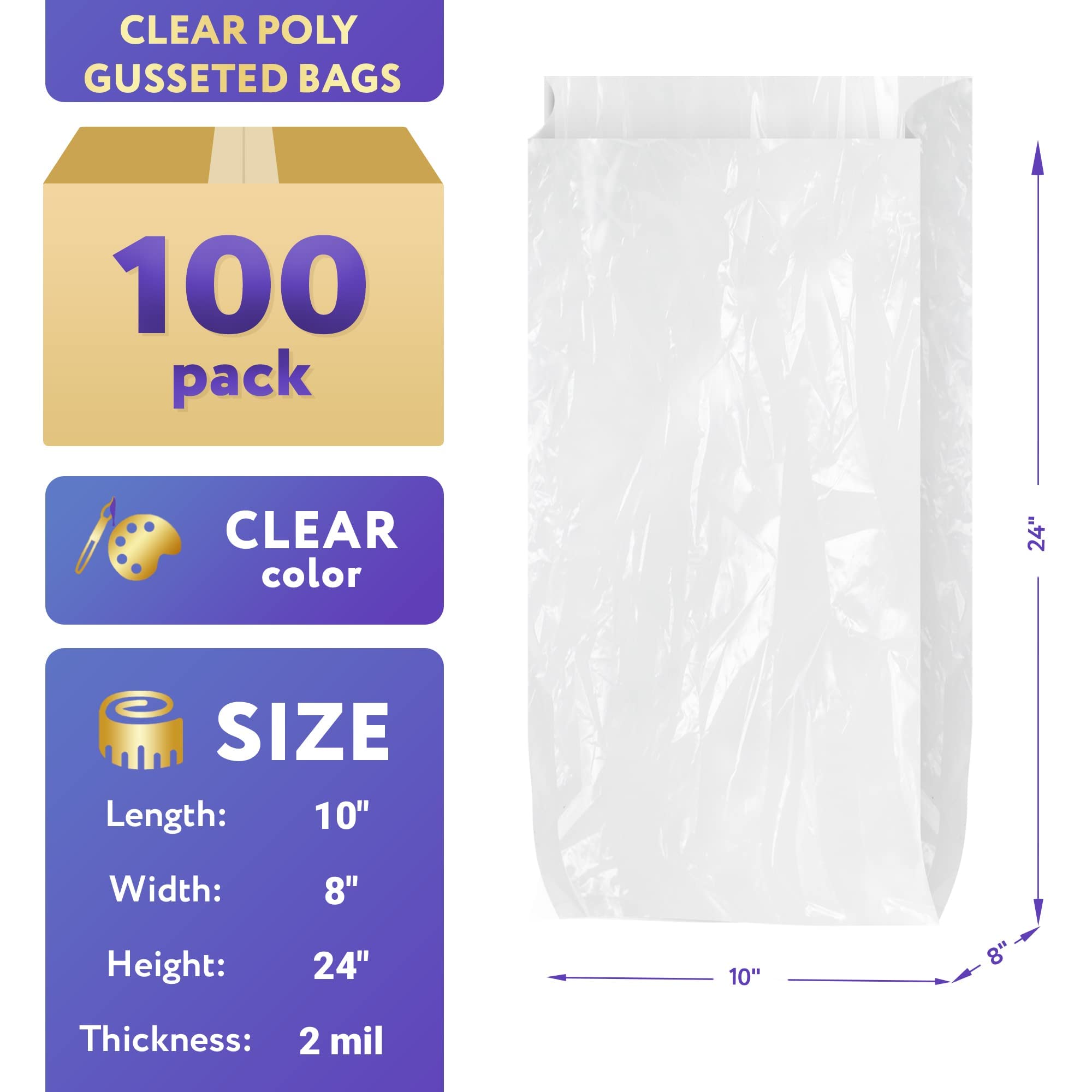 Gusseted Reclosable Poly Bags