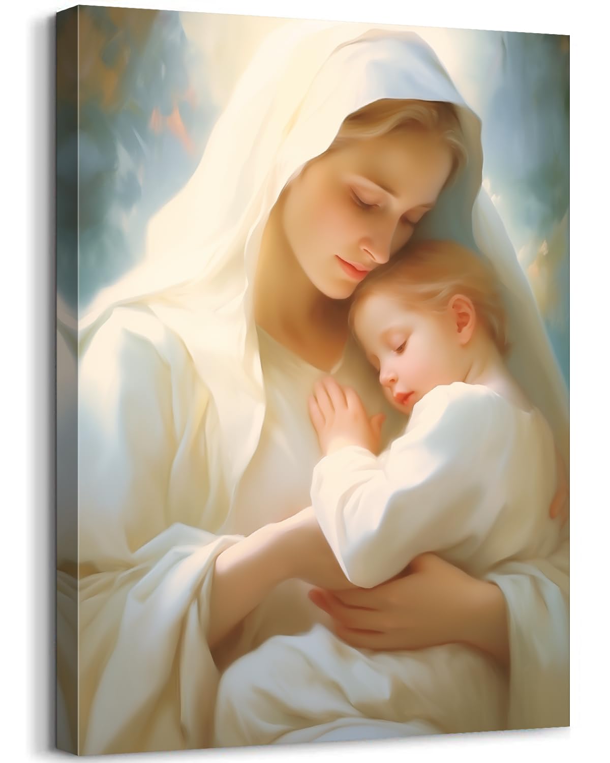 Amazon.com: Religious Wall Art Virgin Mary Holding Baby Jesus Posters ...