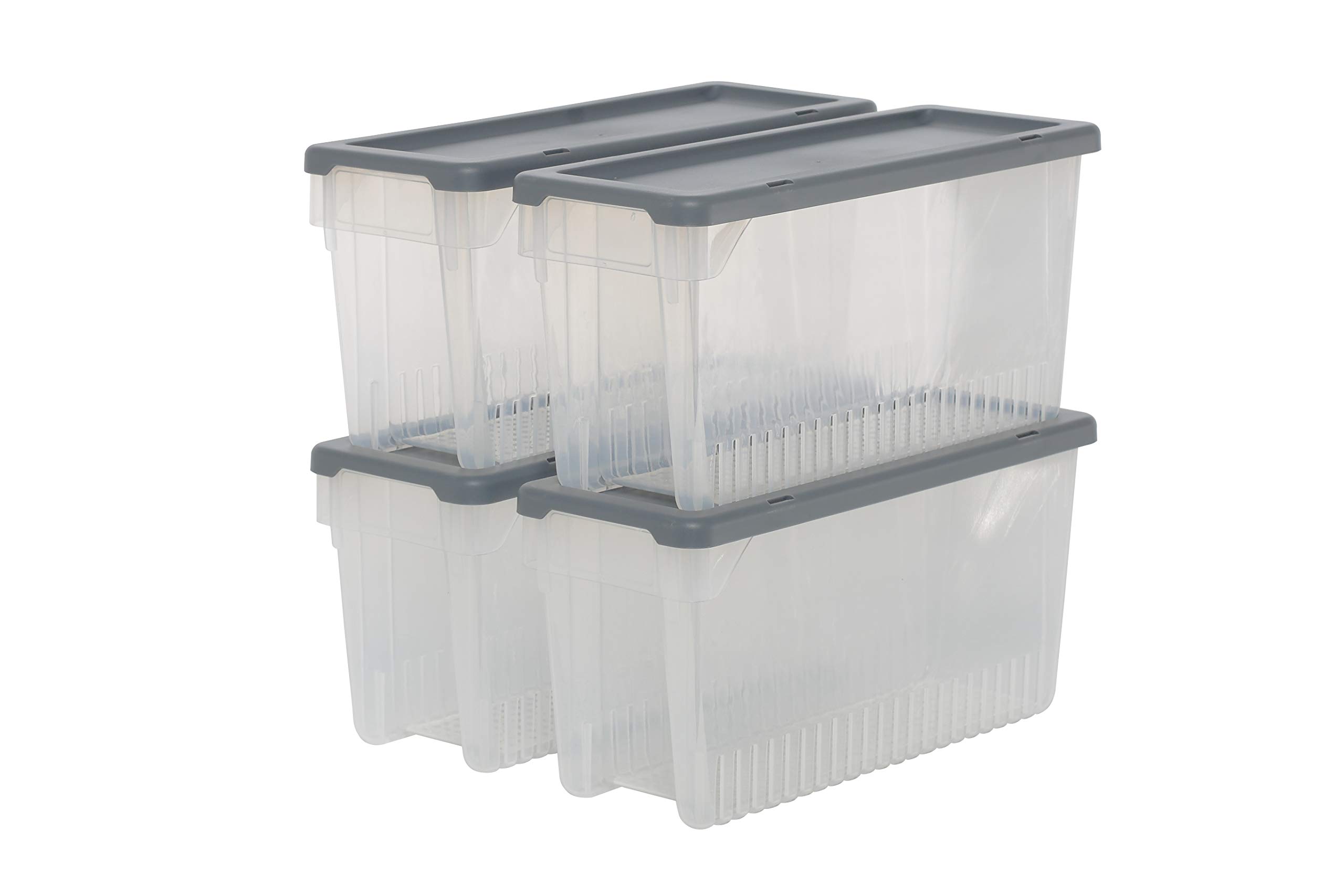 Buy CleanPEAK Set of 4 Small 2 Litre Plastic Stackable Storage Boxes ...