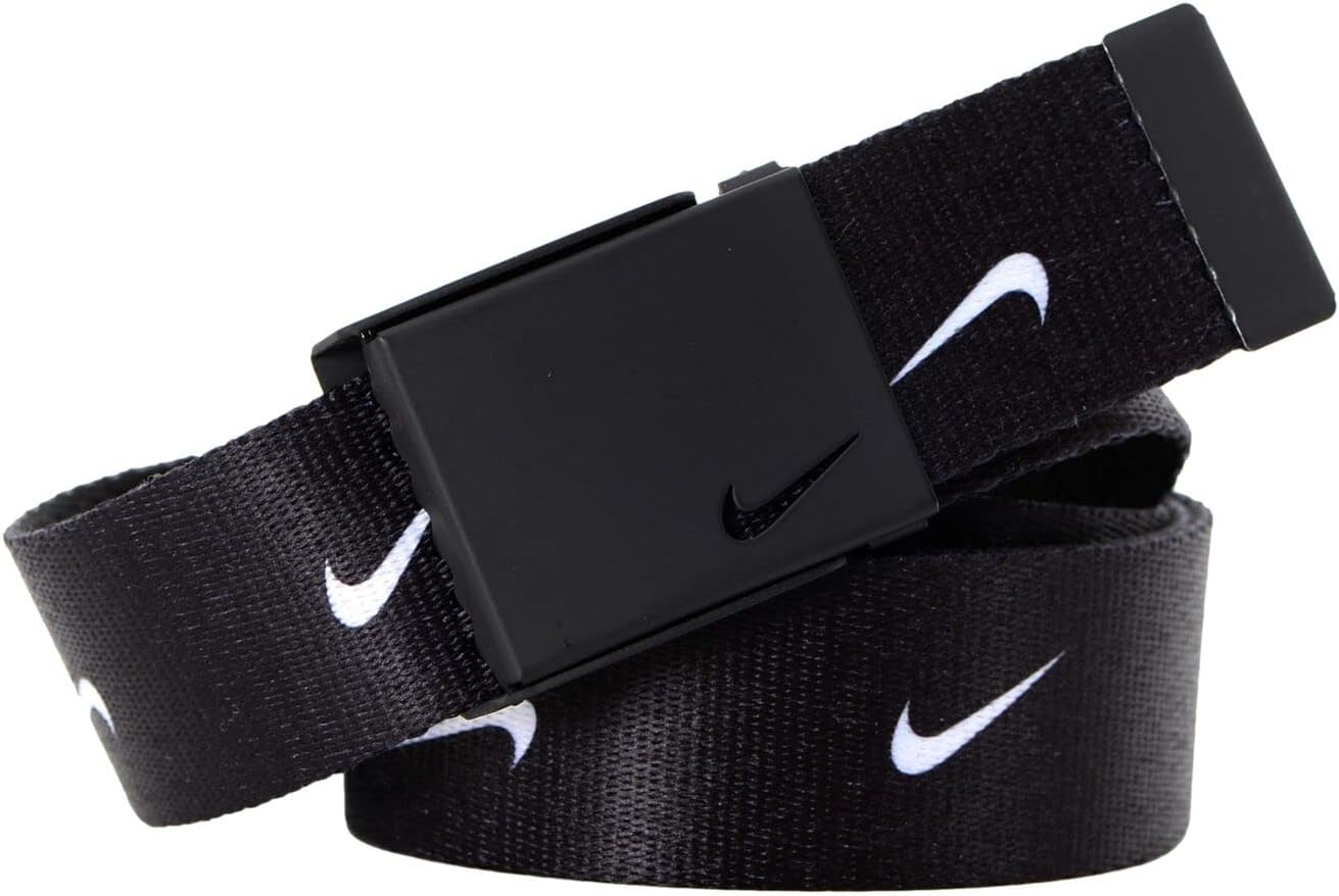 Amazon.com: Nike Men's Swoosh Repeat Logo Single Reversible Web Belt ...