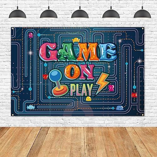 Amazon.com : Game On Backdrop Kids Adults Colorfu Gaming Photo Booth ...