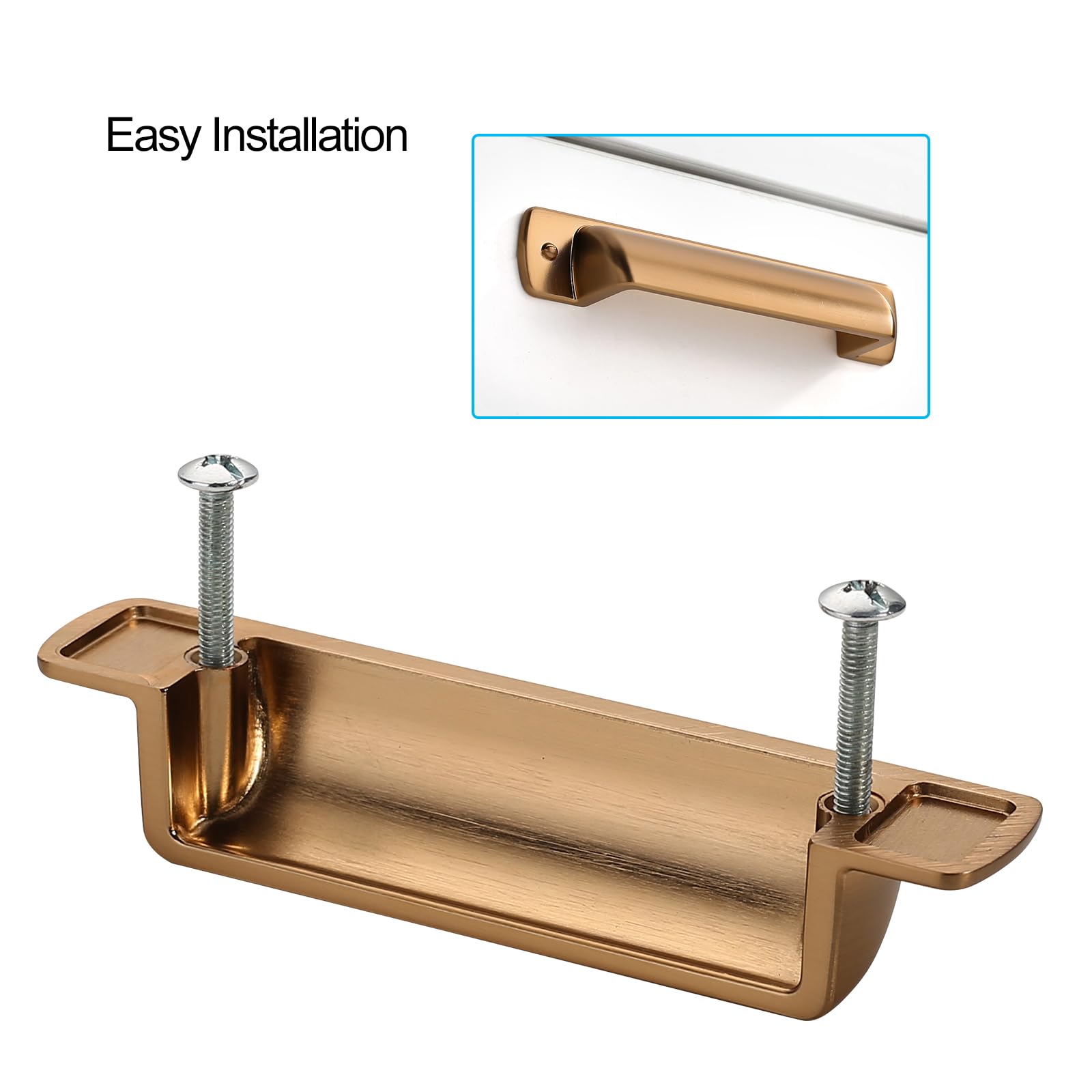 9BUILD 10 Pack Champagne Bronze Cabinet Cup Pulls 3.75 Inch Cabinet ...