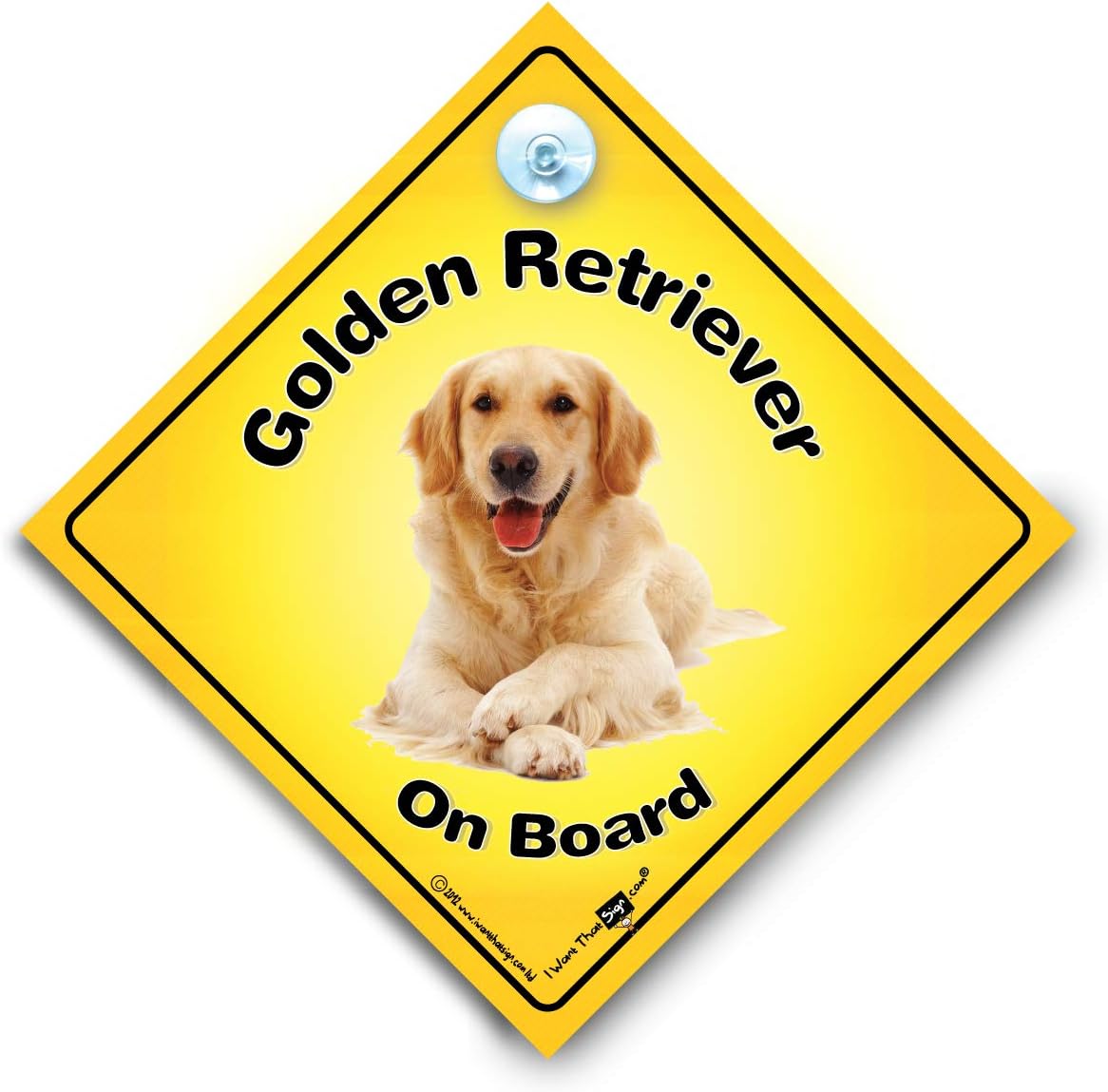 Golden Retriever Car Sign, Dog Car Sign, Dog on Board, Suction Cup Car ...