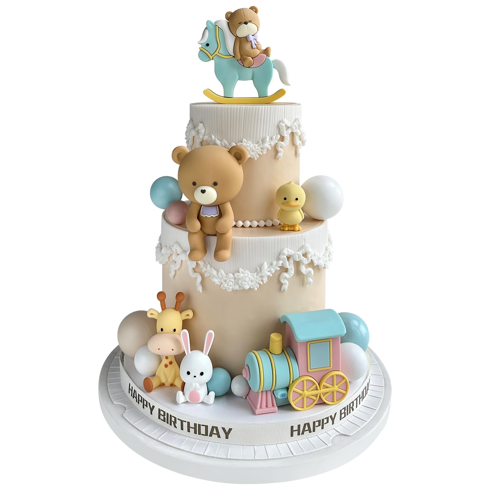 Amazon.com: 15Pcs Bear Cake Toppers - Cute Mini Animal Characters ...