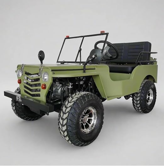 Amazon.com: Mini Military 125cc Go-Kart, Army Green, Off-Road All ...