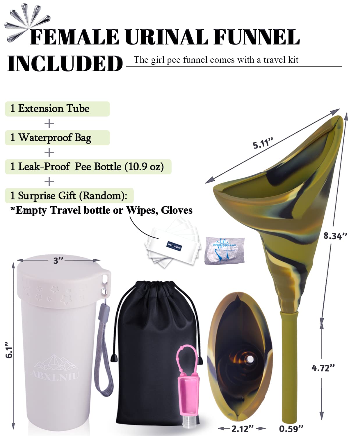Snapklik.com : ABXLNIU Female Urination Device Collapsible Silicone ...