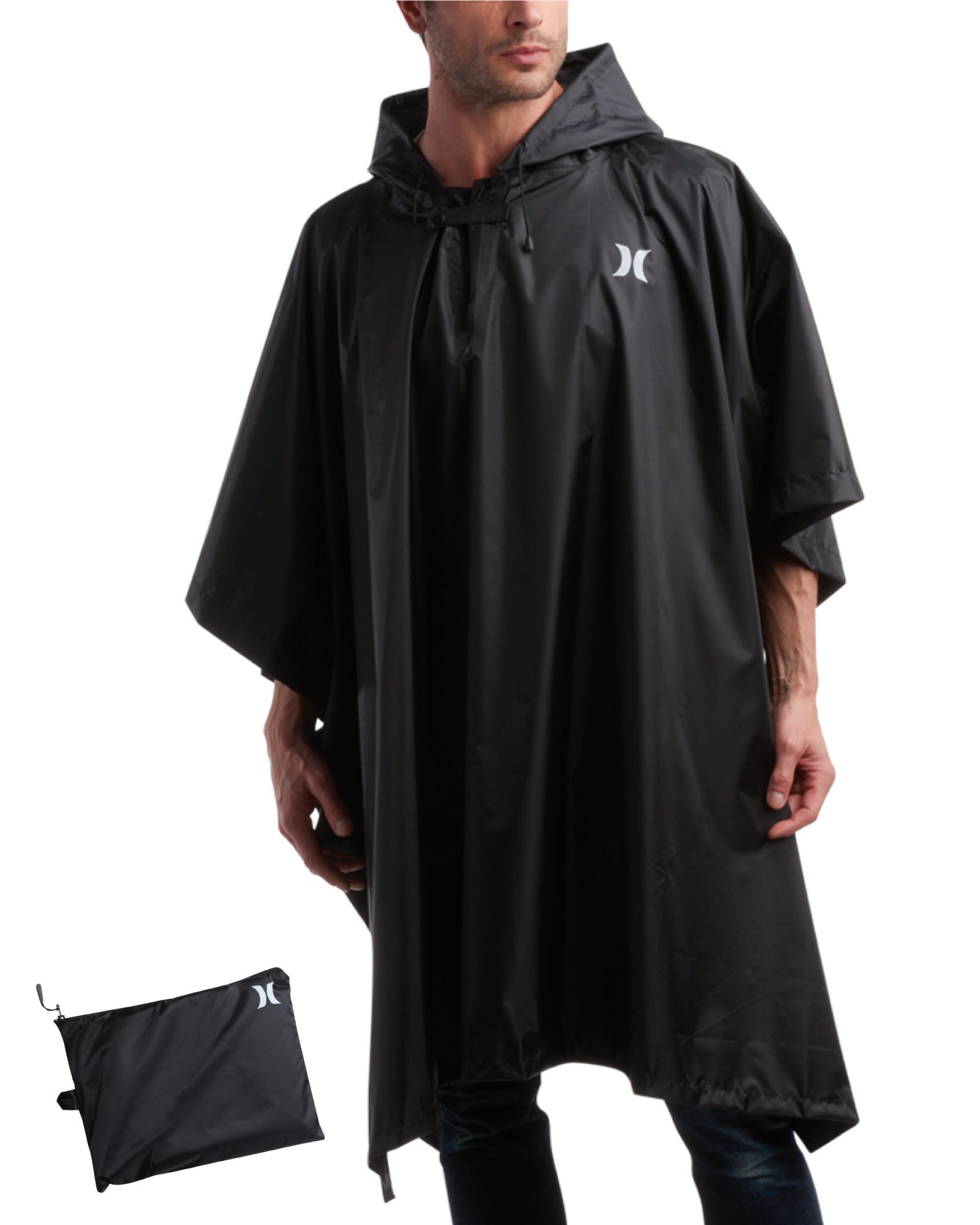 Amazon.com: Hurley Rain Poncho for Adults - Unisex Reusable Waterproof ...