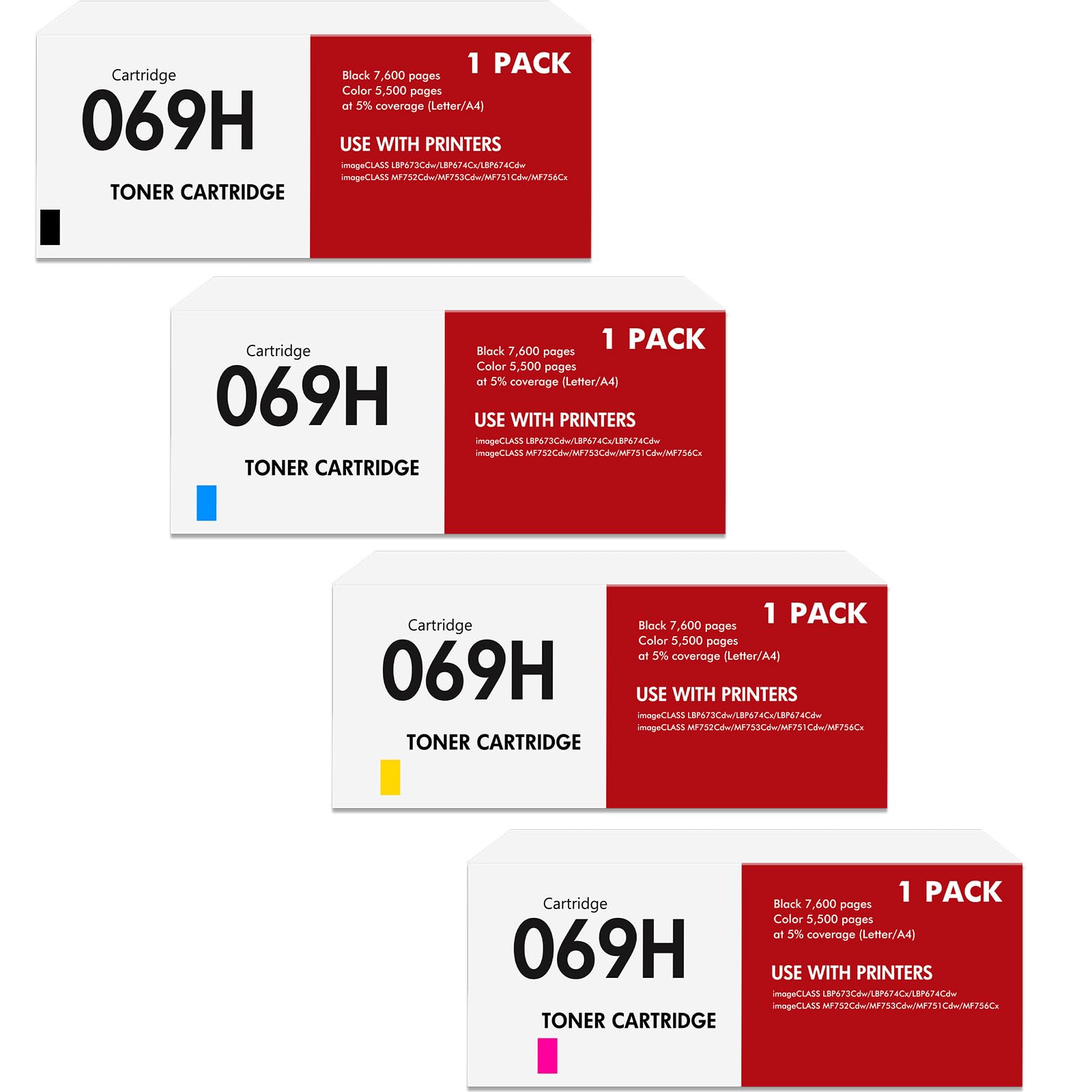 Amazon.com: 069H Toner Cartridge Set Compatible for Canon 069H 069 ...