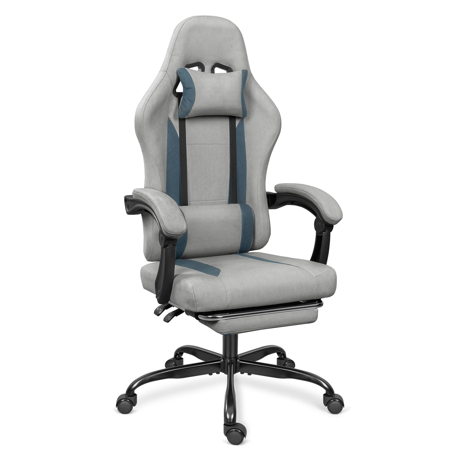 Amazon.com: ErgoDesign Breathable Fabric Gaming Chair with Footrest ...