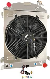Amazon.com: OzCoolingParts 3 Row Core Aluminum Radiator + 16" Fan w/Shroud + Thermostat/Relay ...