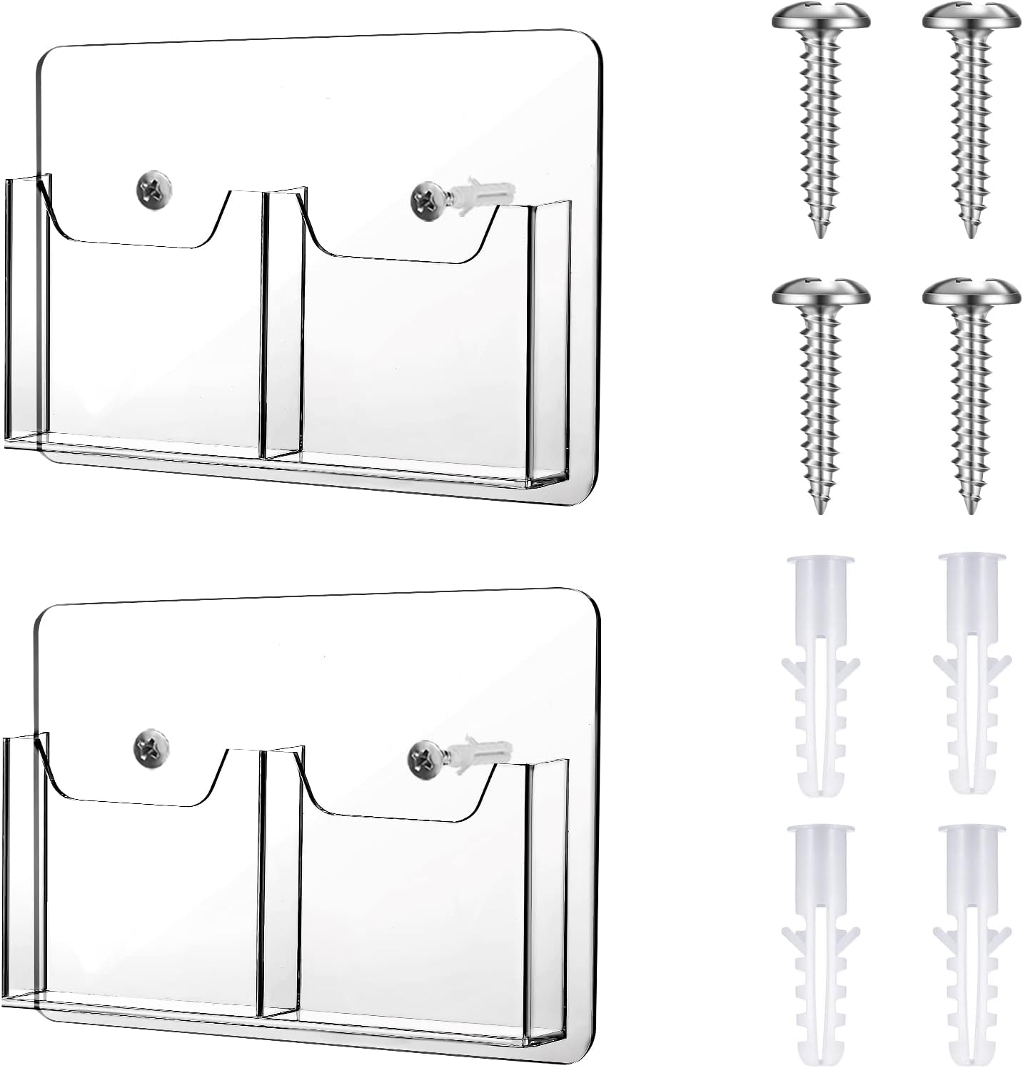 Amazon.com: Eersida 2 Pack Acrylic Brochure Pamphlet Holder Wall Mount ...