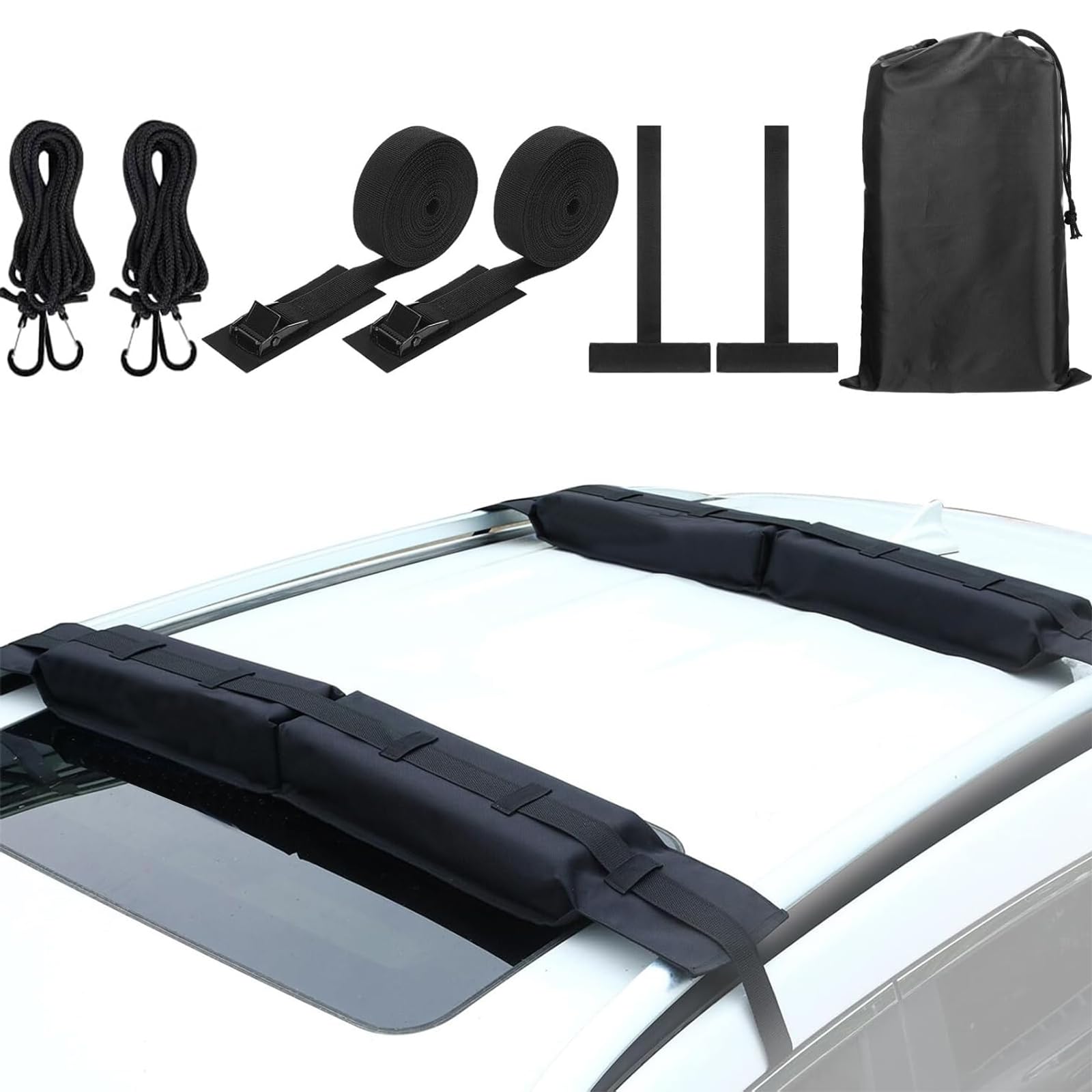 Amazon.com: Universal Soft Roof Rack Pads - Luggage Carrier System with ...