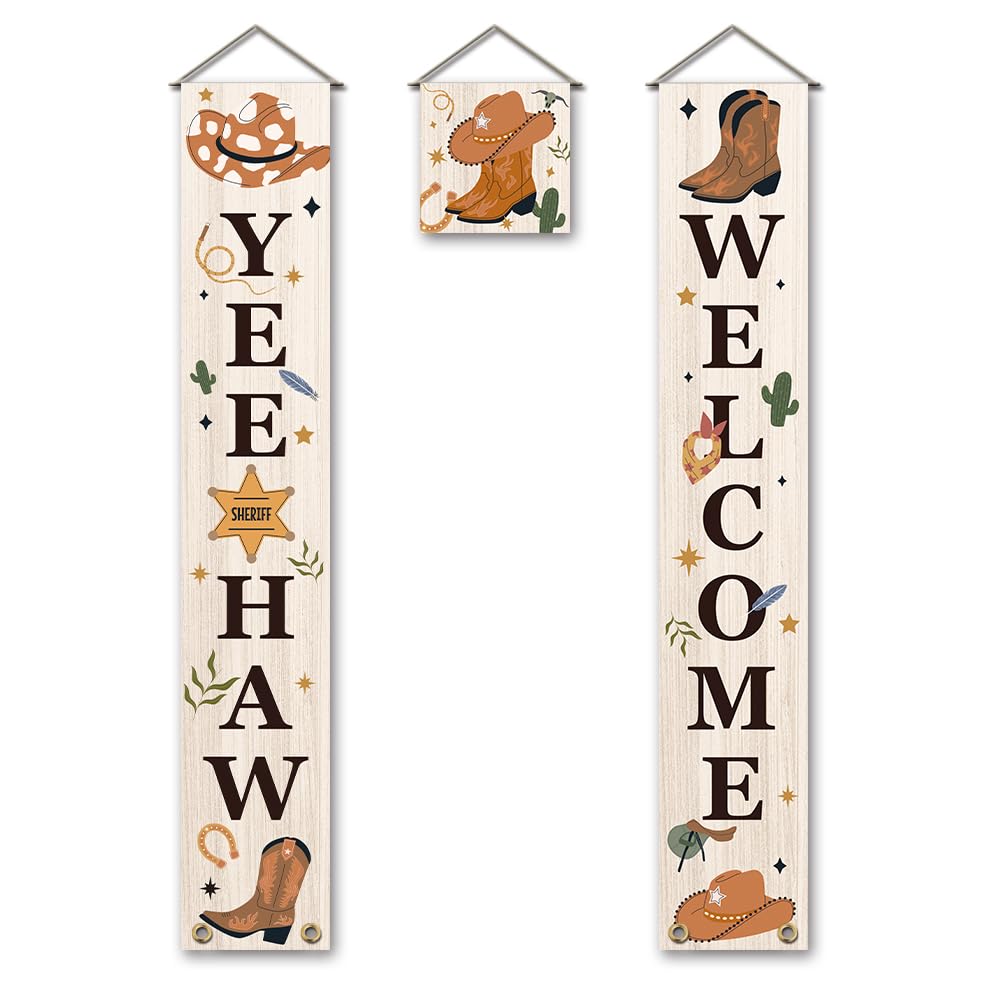 Amazon.com: SUPERDANT Cowboy Party Decorations Yeehaw Welcome Door ...