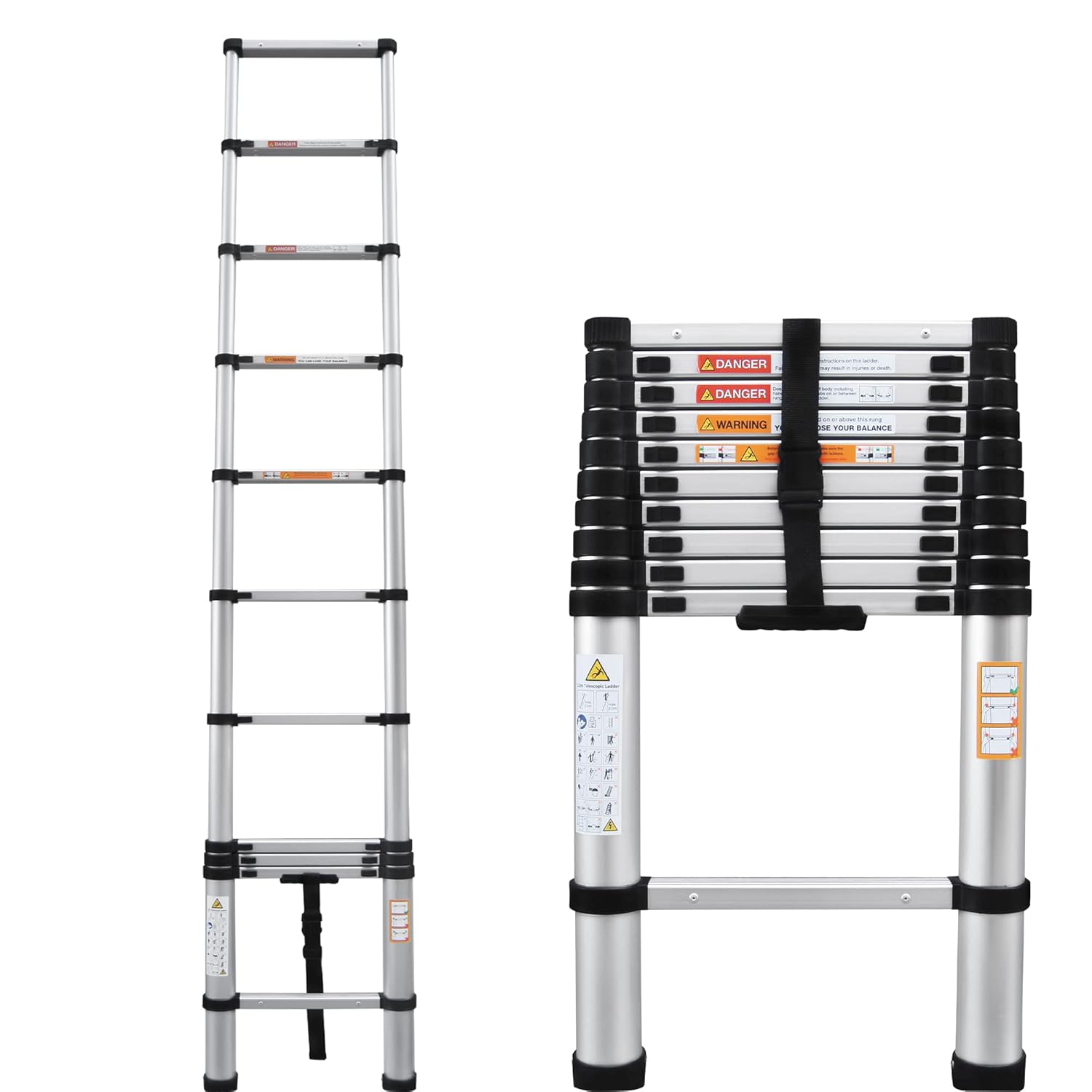 Telescoping Ladders, EN131 Standards Multi-Purpose Folding Aluminum ...
