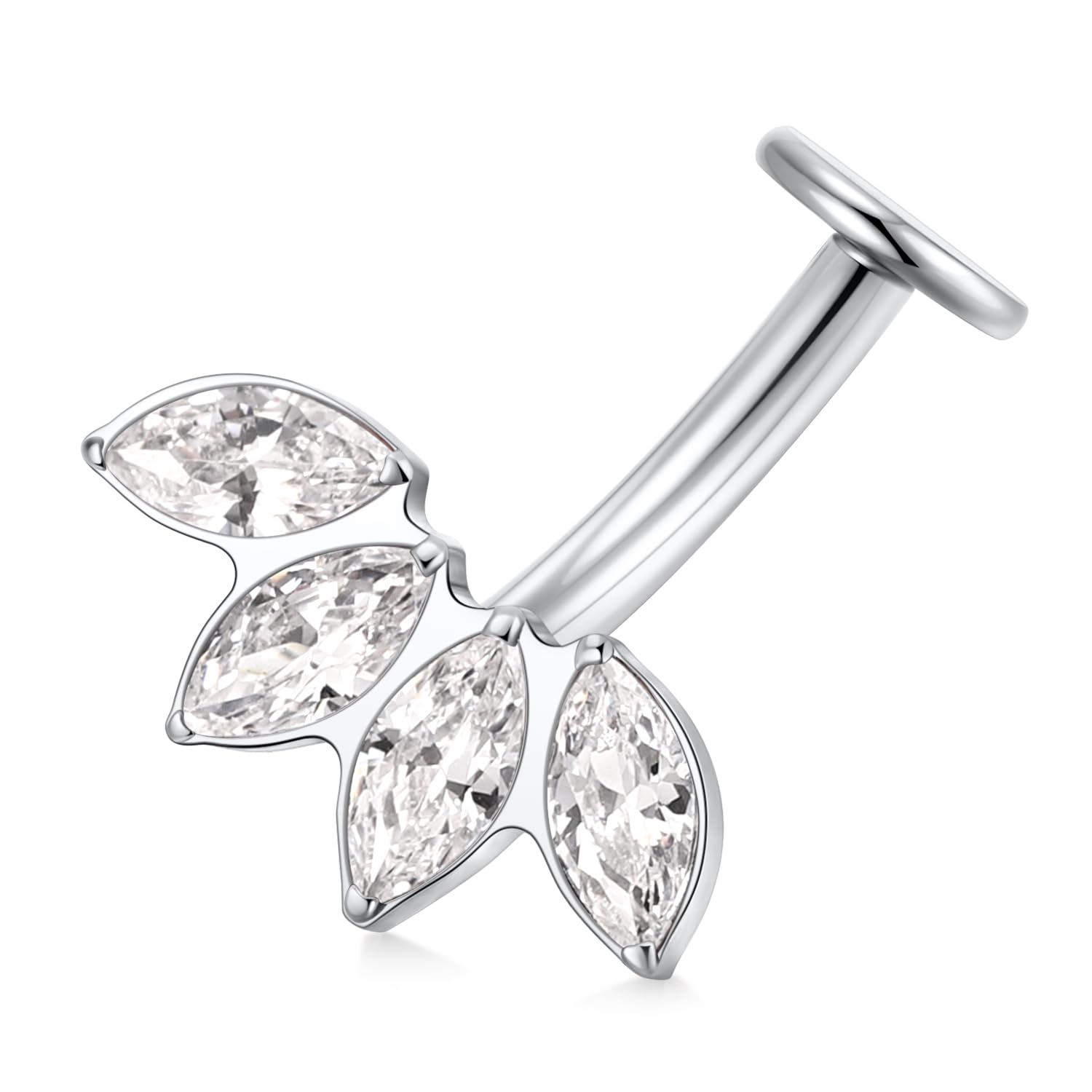 Snapklik.com : Belly Button Ring Floating Navel Piercing Jewelry Curved ...