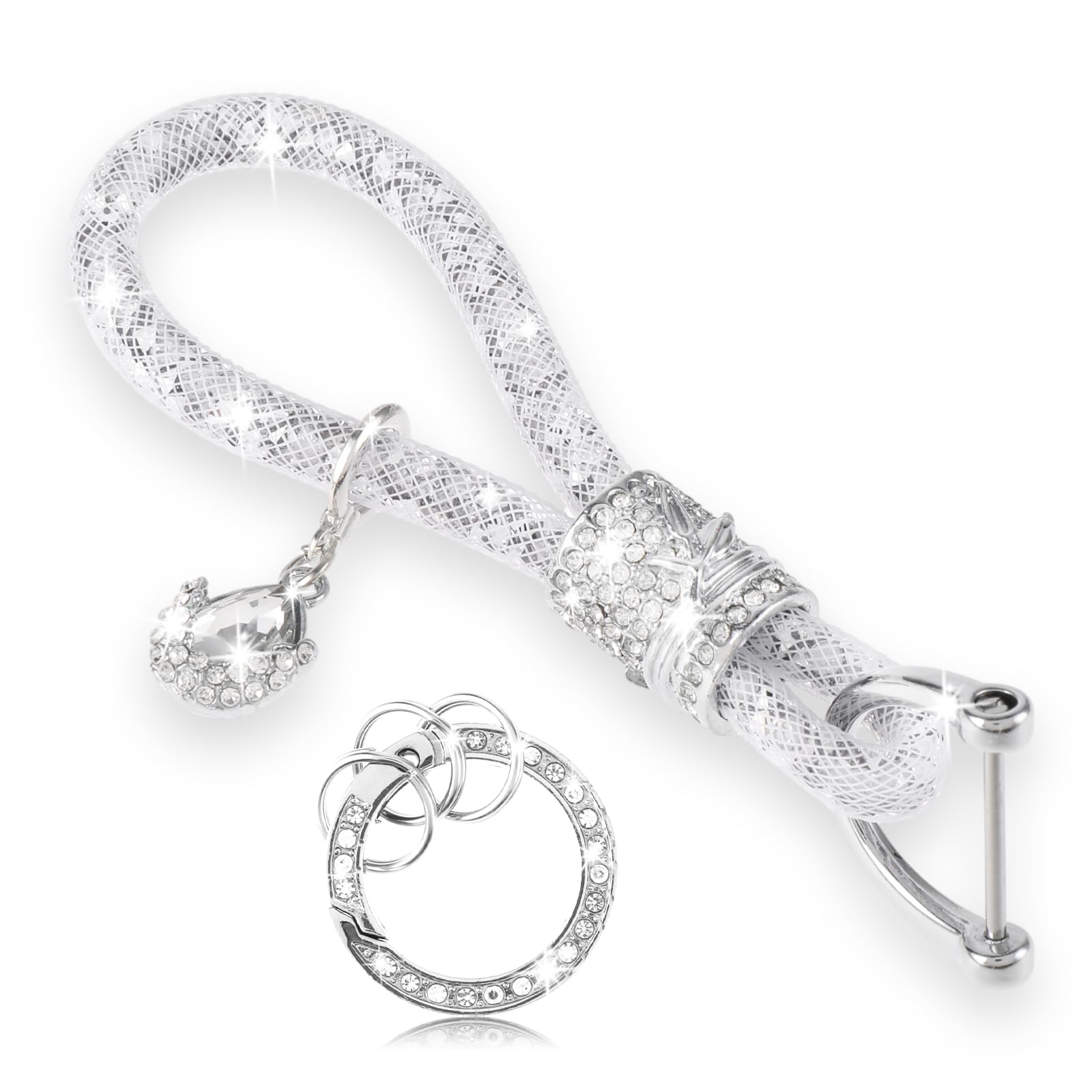 Teaaha Crystal Keychain Set, Bling Key Chains Women for Car Keys ...