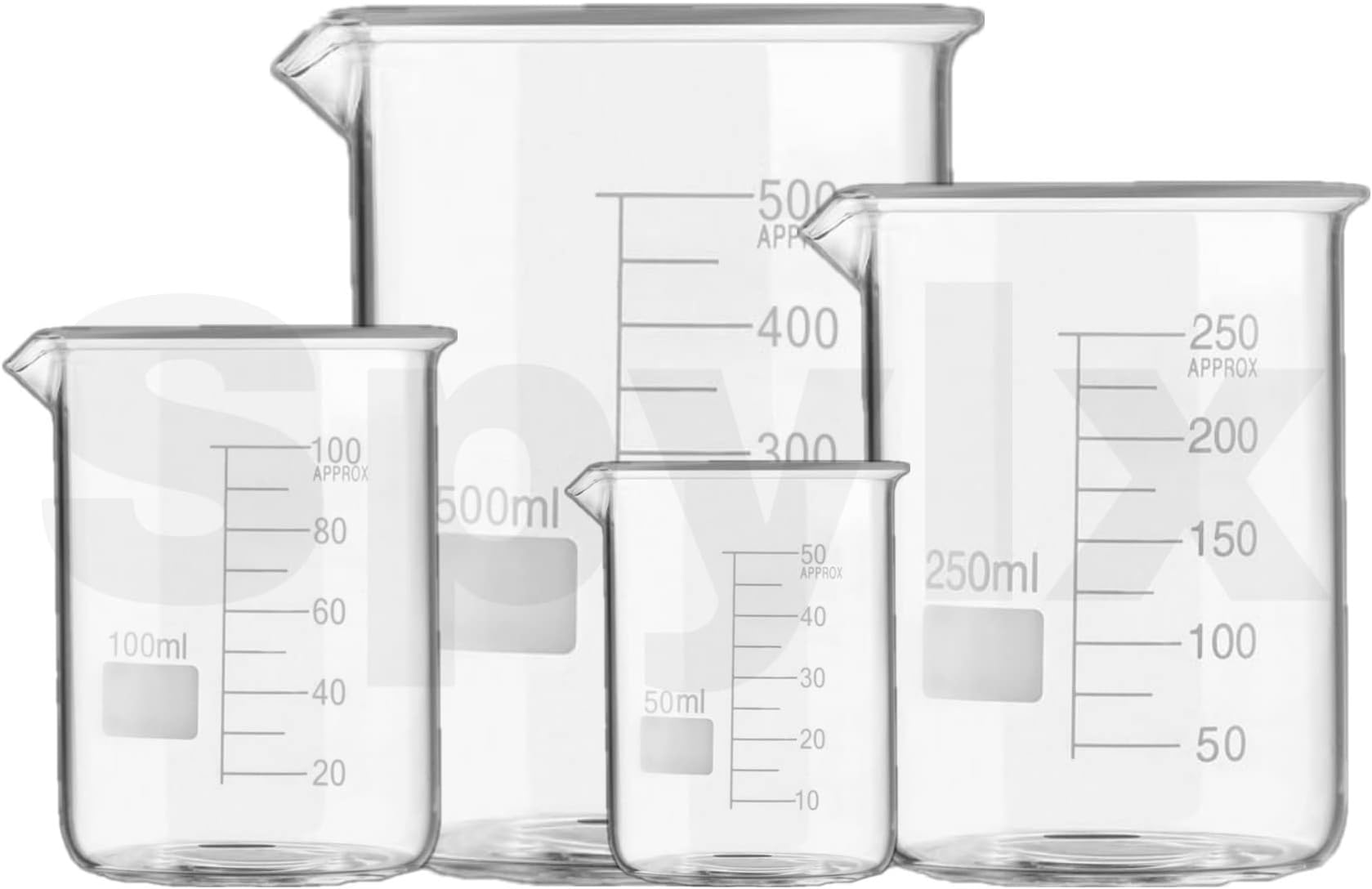 ECNEICS Borosilicate 3.3 Glass Beaker 50 ml, 100 ml, 250 ml, 500 ml ...