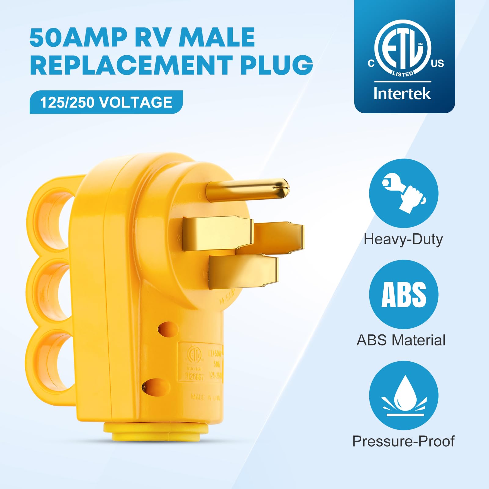 Snapklik.com : Kohree 50 Amp RV Plug Male, 125 250V RV Replacement Plug ...