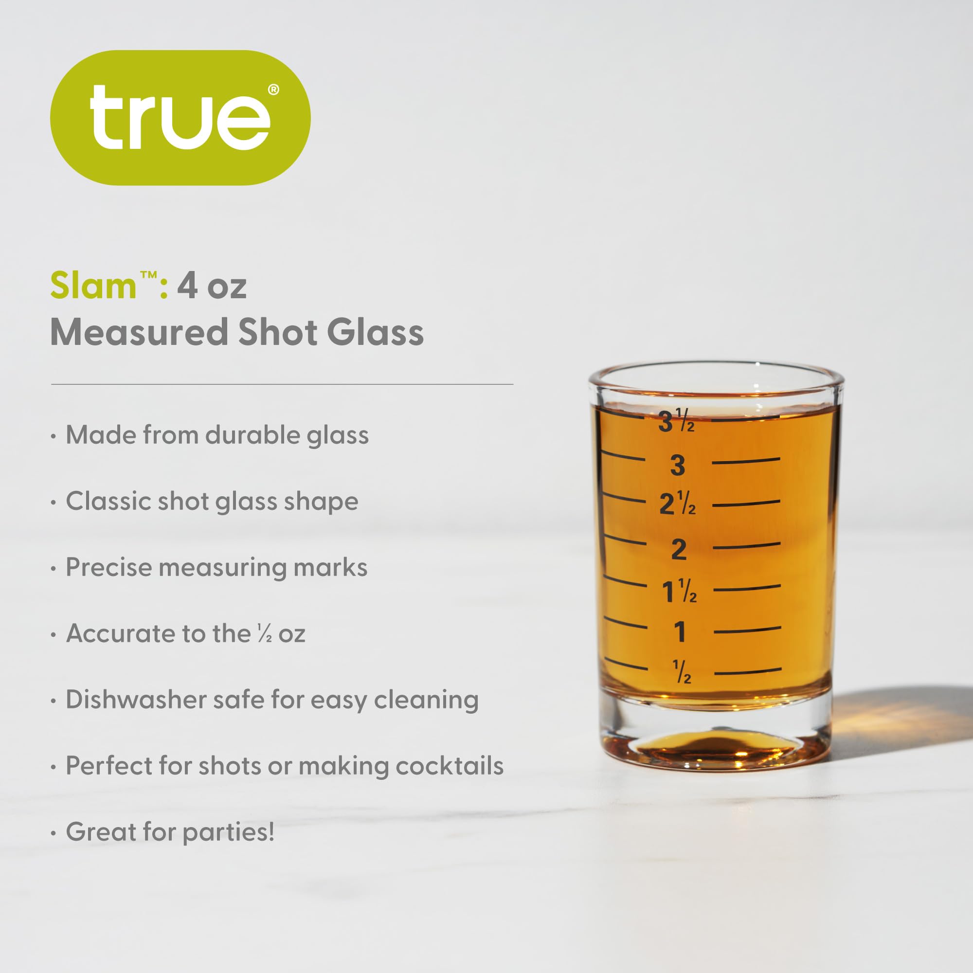 Snapklik.com : True Slam Tall Glass Shot Glasses, Prinked Half Oz
