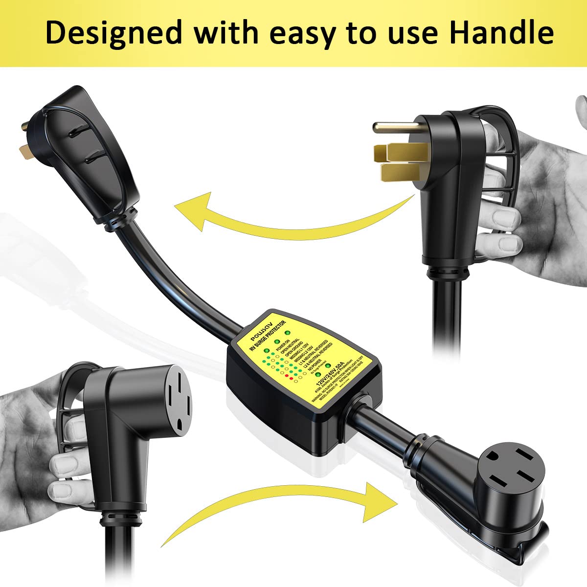 Snapklik.com : Rv Surge Protector 50 Amp, POWSAV Rv Voltage Protector ...