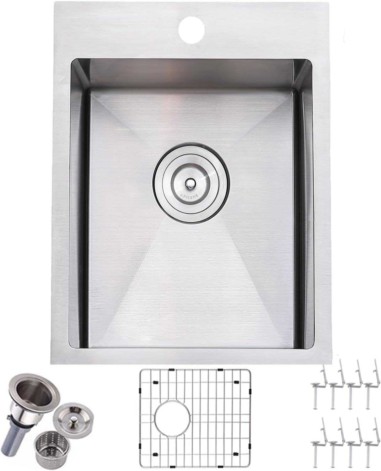 15x20 Inch Bar Sink Drop In Kitchen Sink Topmount Stainless Steel Small ...