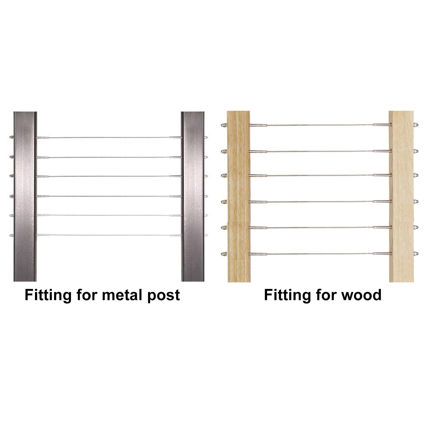 Snapklik.com : 60 Pack Cable Railing Swage Threaded Stud Tension End ...