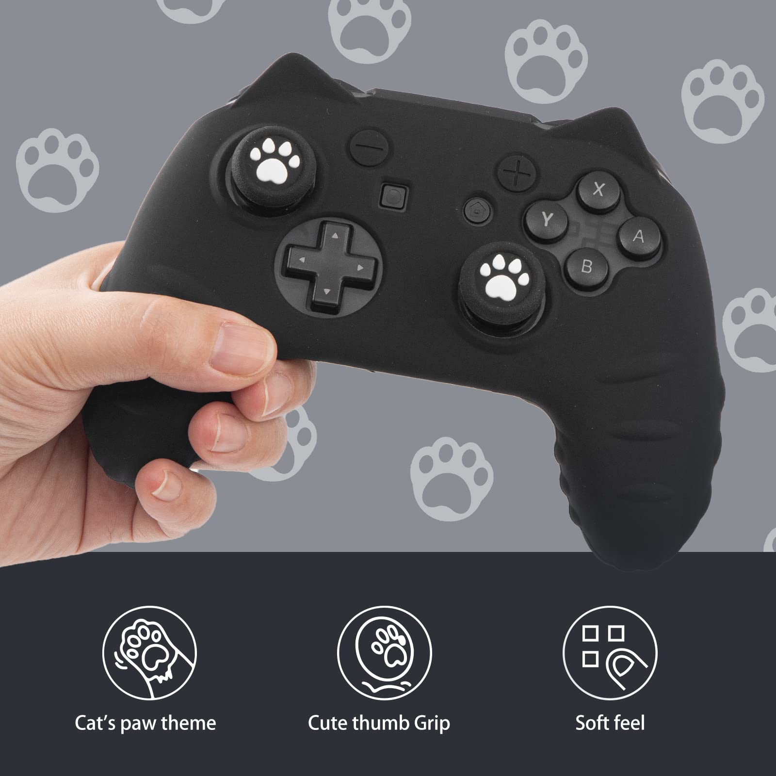 Snapklik.com : Switch Pro Controller Skin - Cute Cat Paw Design