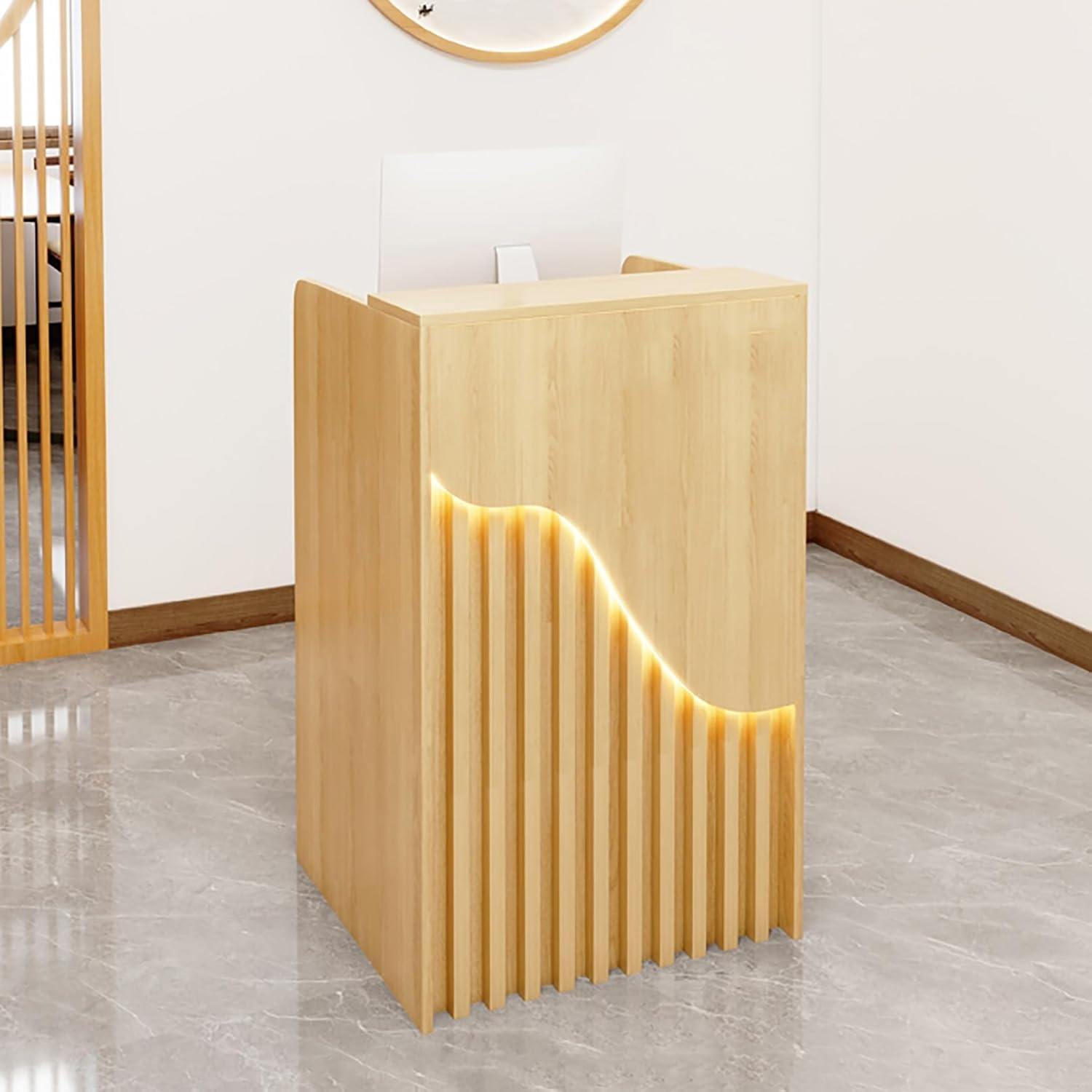 Amazon.com: Modern Reception Desk, Check Out Stand with Shelf ...