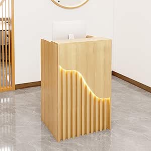 Amazon.com: Modern Reception Desk, Check Out Stand with Shelf ...