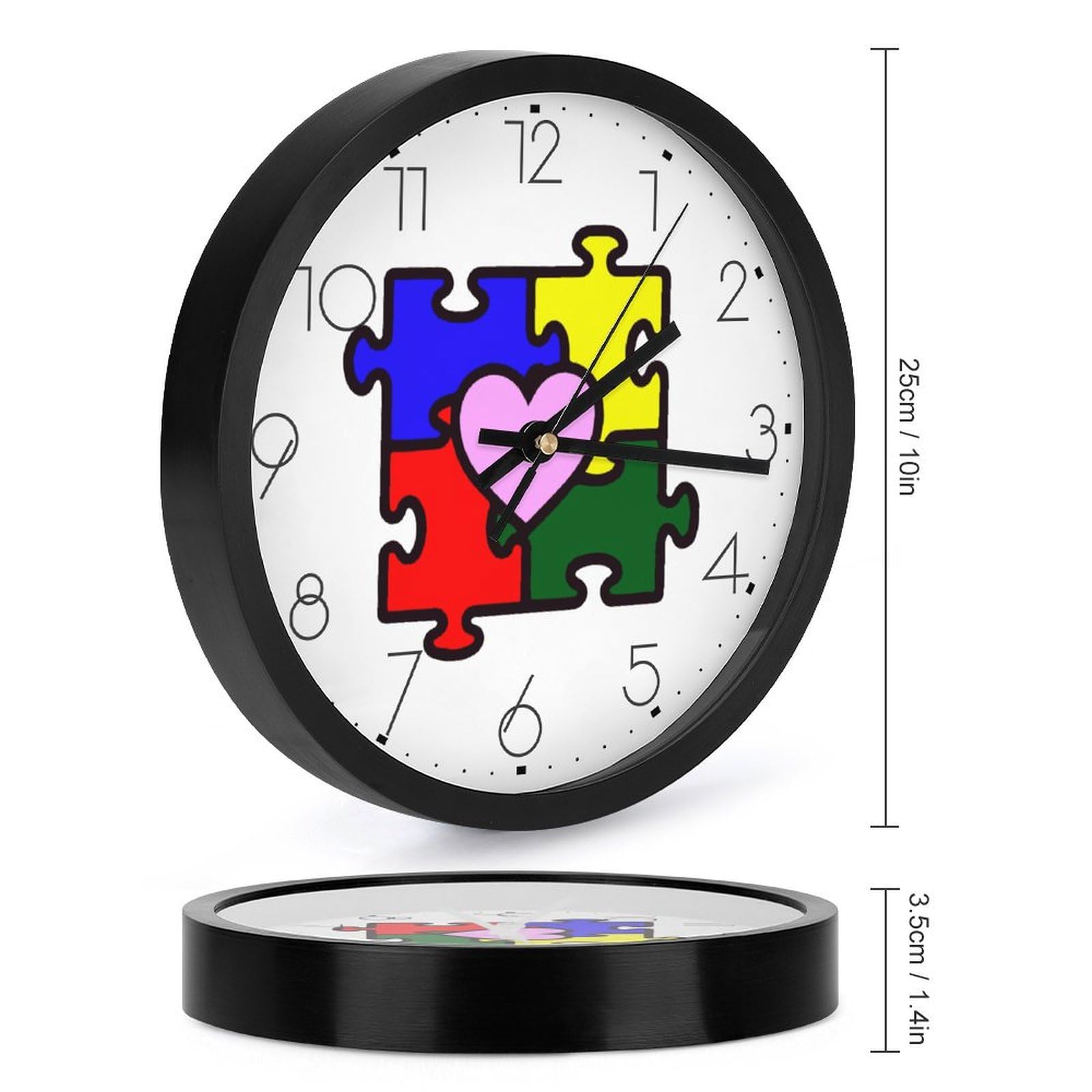 Autism Puzzle Piece Clock 4612