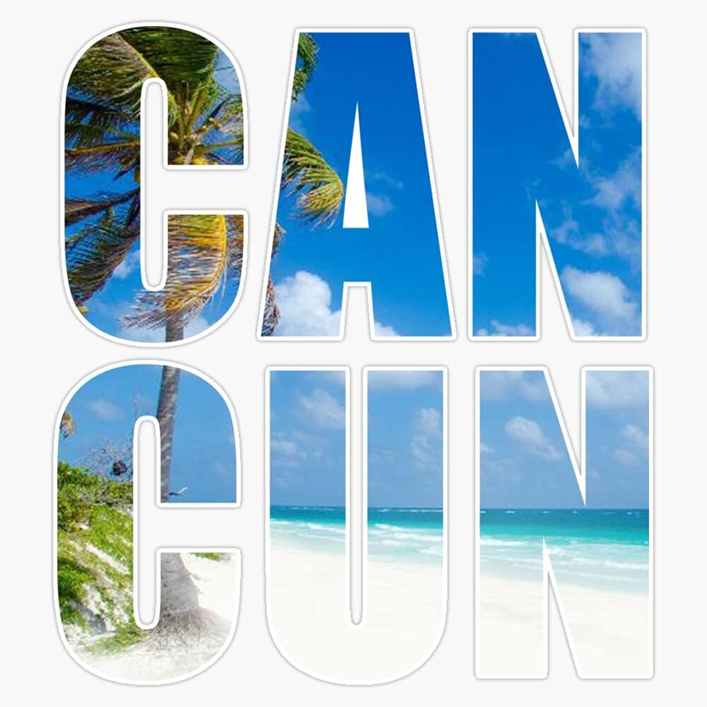 Amazon.com: Cancun Mexico Beach Summer Vinyl Sticker Waterproof Bumper ...