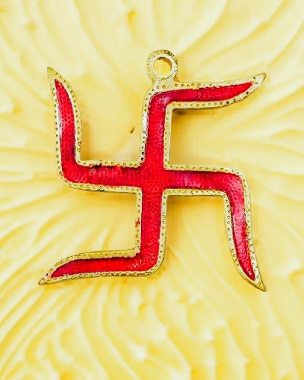 Buy ARV Handicrafts Metal Swastik Wall hanging with red colour Feng ...