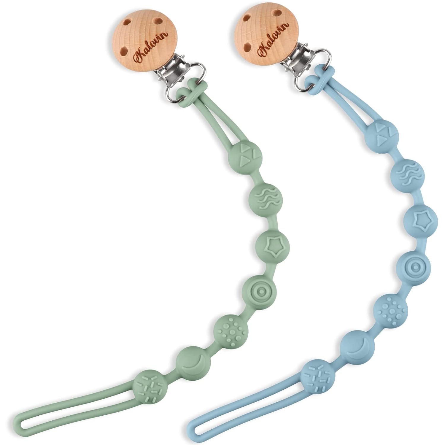 Amazon.com : Pack of 2 One-Piece Design Silicone Pacifier Clip Holder ...