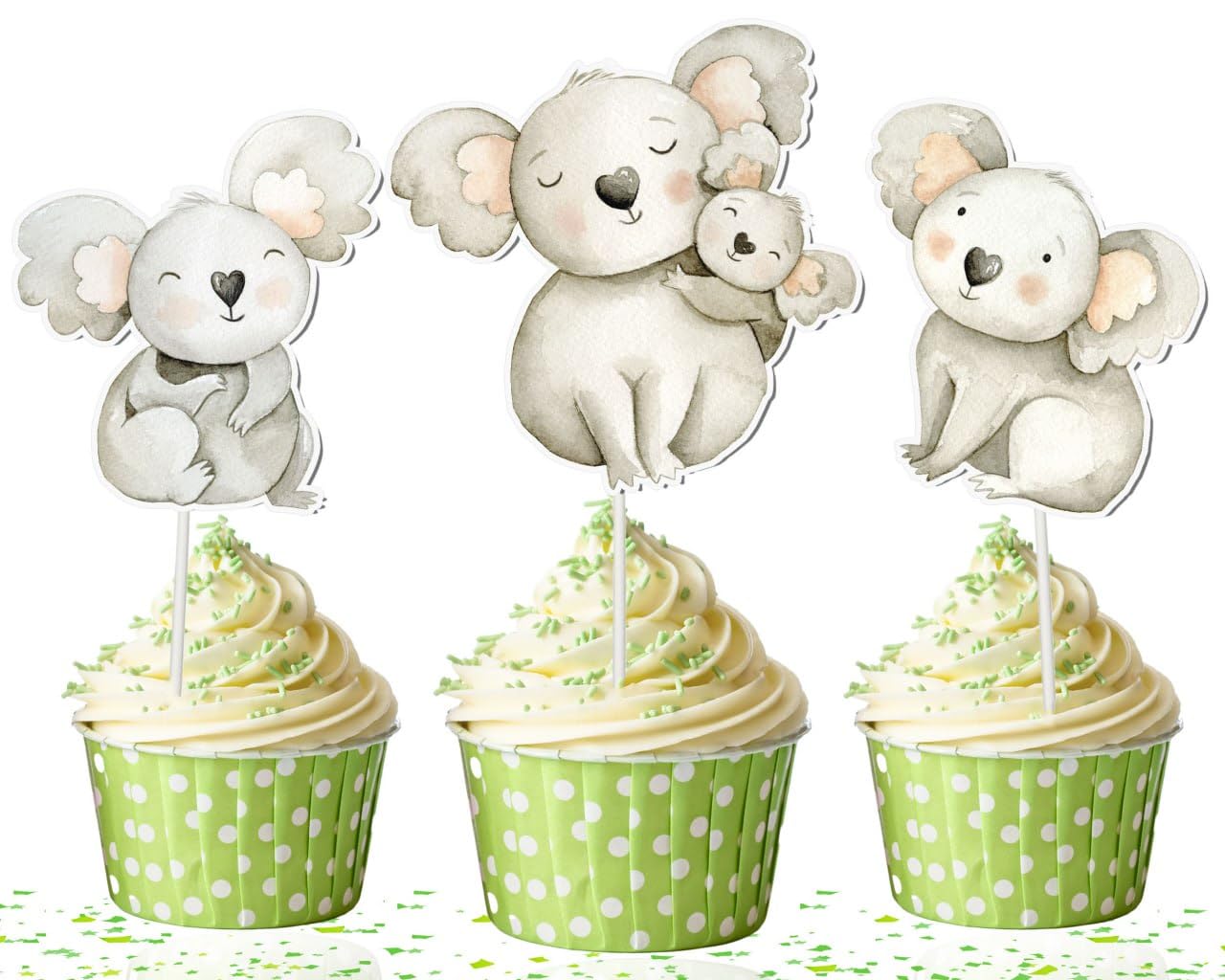 Amazon.com: 10 pcs Koala Cupcake Toppers - Adorable Koala Bear Cake ...
