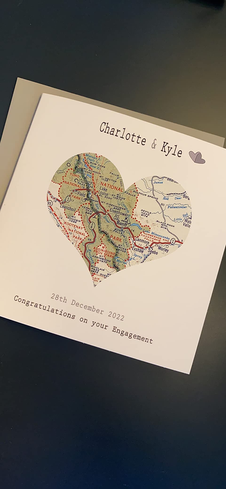 Special Location Map Card, Personalised Anniversary Card, Engagement ...