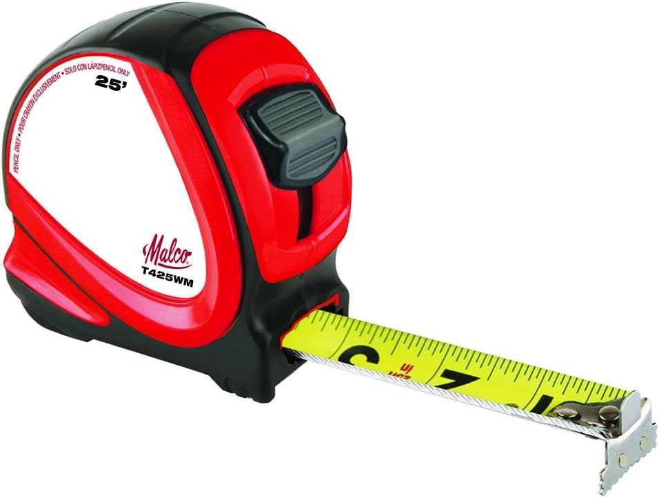 Malco T425WM Measuring Tape with Writable, Erasable Surface and ...