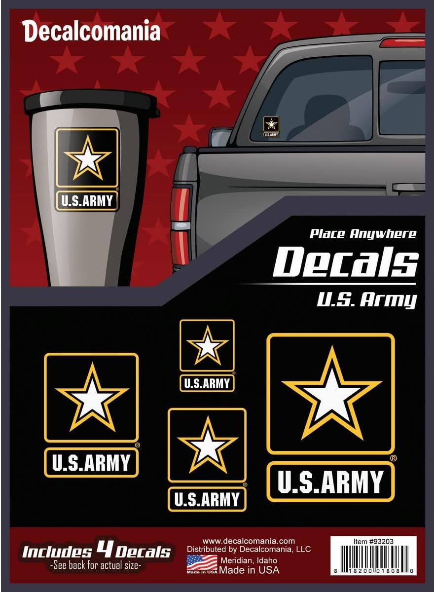 Amazon.com: Officially Licensed U.S. Army Decals - 4 Piece US Army ...