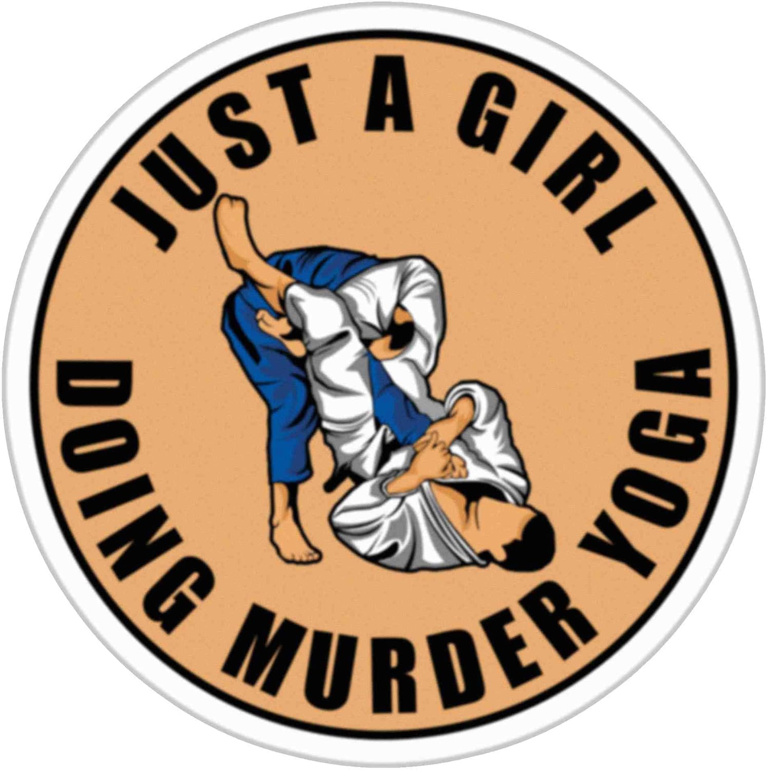 Amazon.com: Jiu Jitsu Sticker Just A Girl Doing Murder Yoga Funny ...