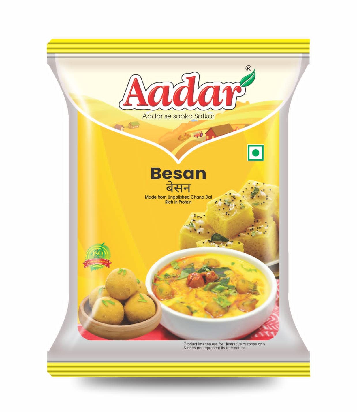 Aadar Spices Fresh Besan Flour, Chana Dal Atta for Making Dhokla, Chila ...