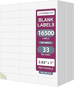 Amazon.com : NextDayLabels - 2.83" x 1" Rectangular Sticker Labels for ...