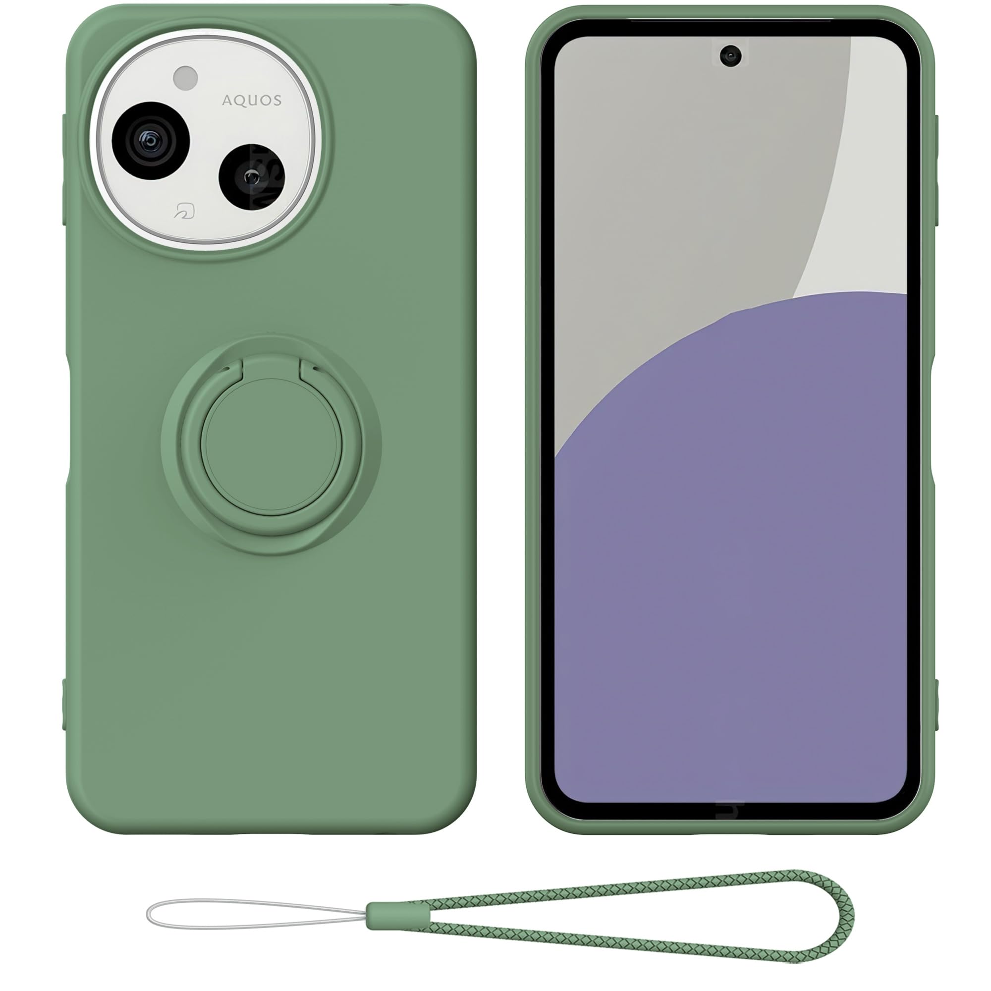 Amazon.co.jp: For AQUOS sense9 ケース リング付き リング スマホケース 携帯ストラップ スマホリング かわいい ...