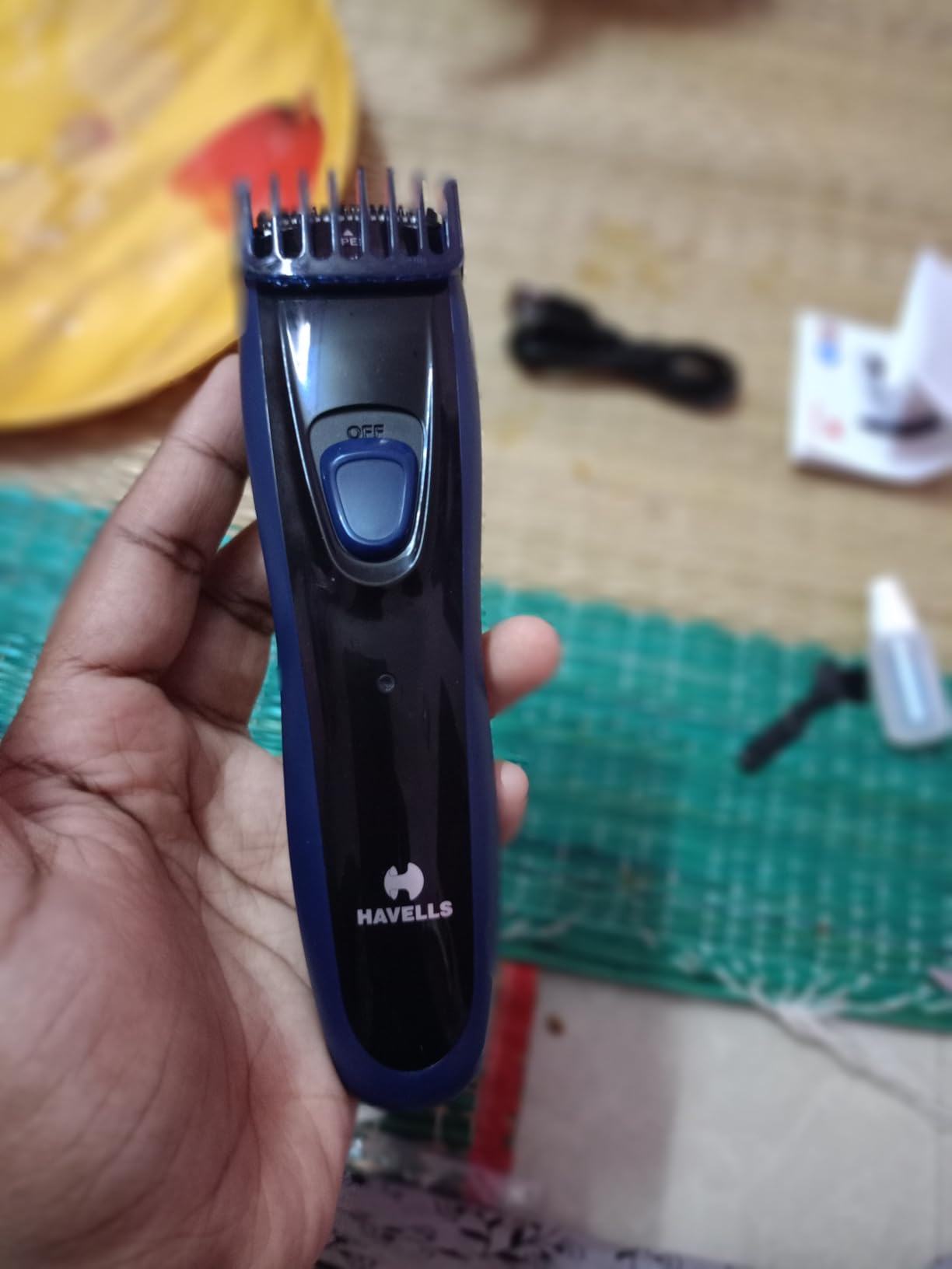 Havells Rechargeable Trimmer With Curved Blade (Blue_Free Size ...