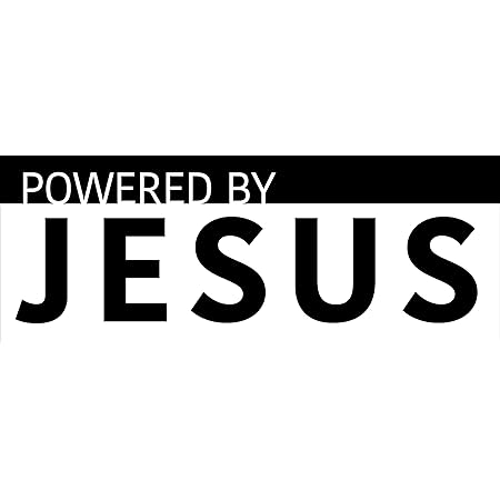 Amazon.com - Black Powered by Jesus Sticker (Christian Vinyl Decals ...