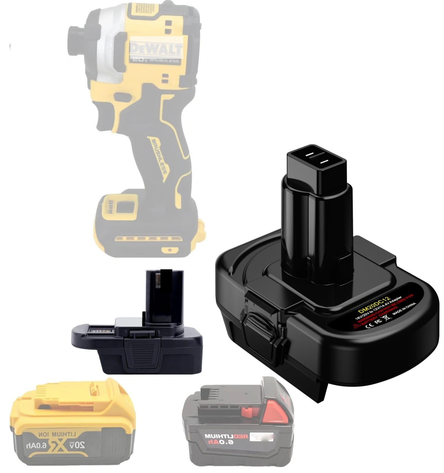 Amazon.com: MAKBOS for Dewalt 20V to 12V Battery Adapter,for Dewalt 20V ...