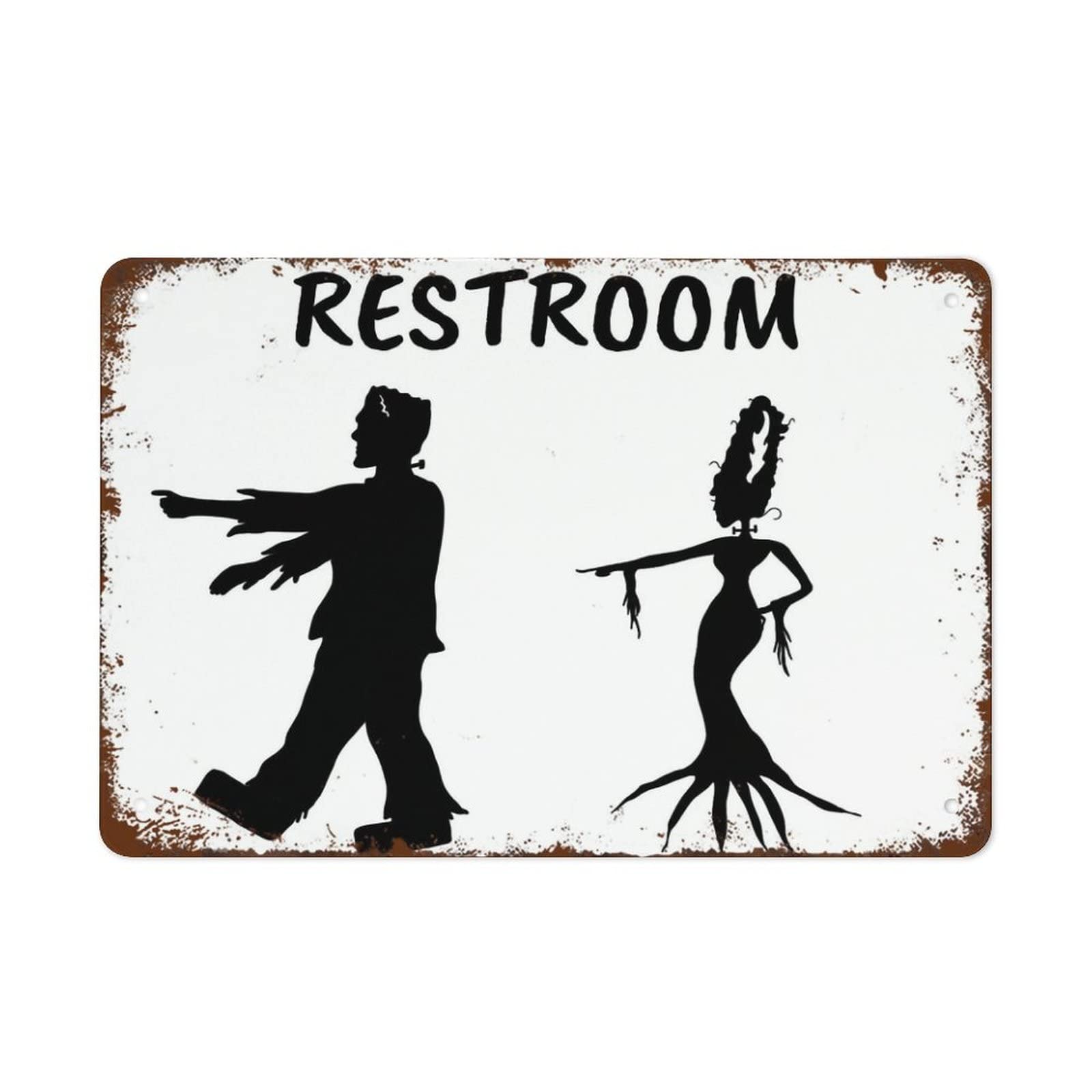 Amazon.com: NAMEY Halloween Restroom Sign, Halloween Art, Restroom ...