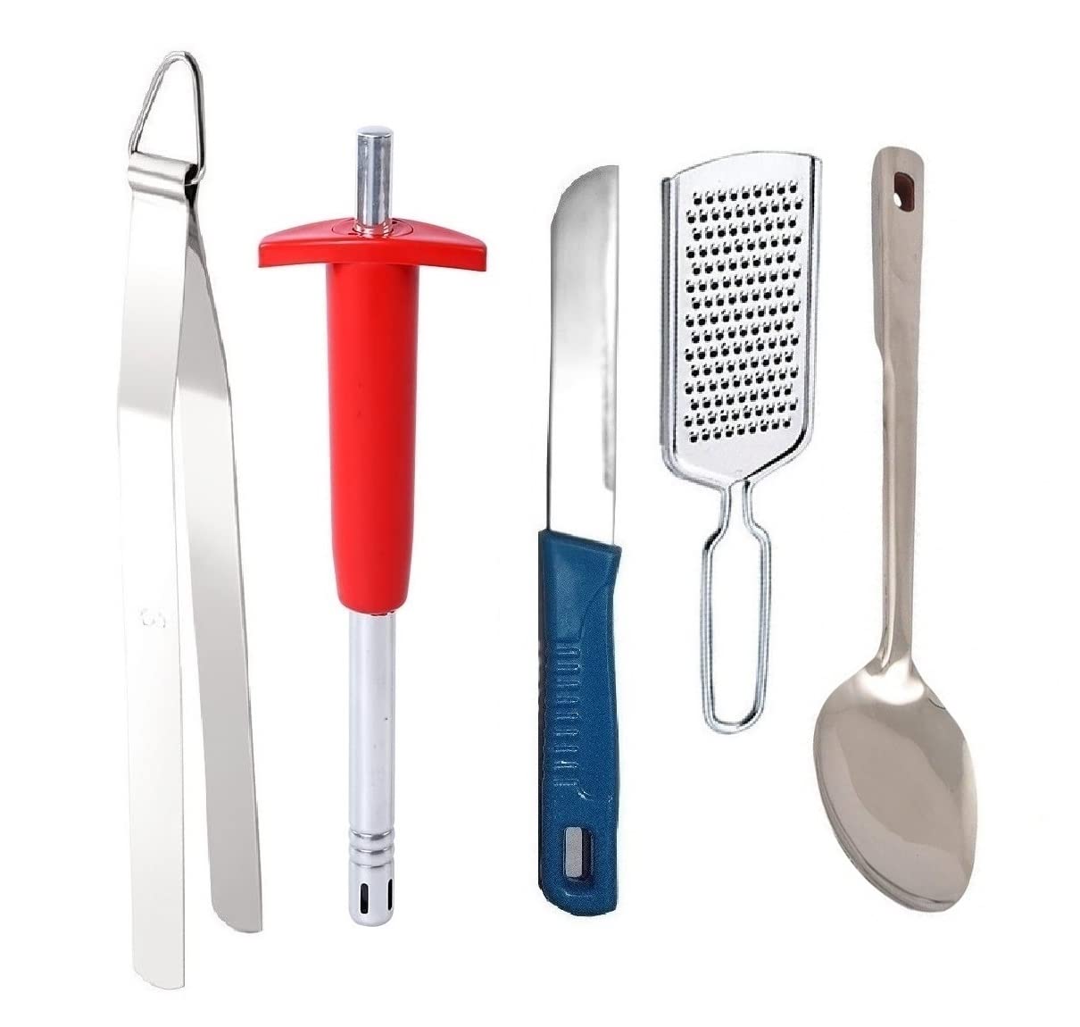 URBAN BUY Stainless Steel Roti Chimta Tong with Sister Lighter | Knife ...