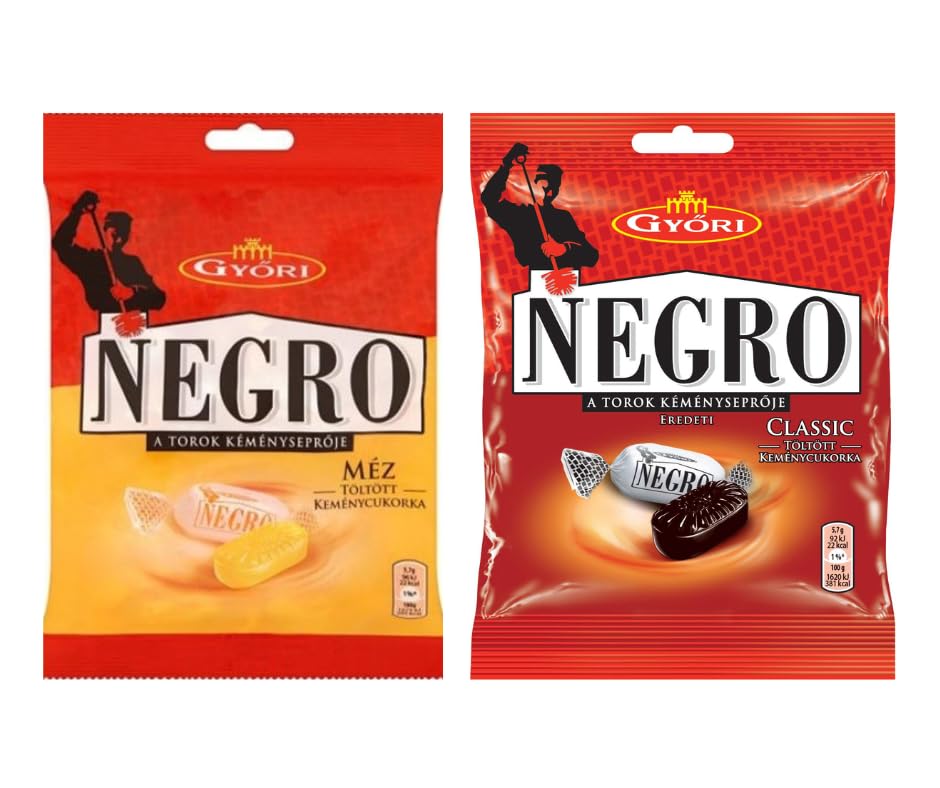 Amazon.com : Hungarian Negro Hard Candy (Classic & Honey- 2 Pack ...