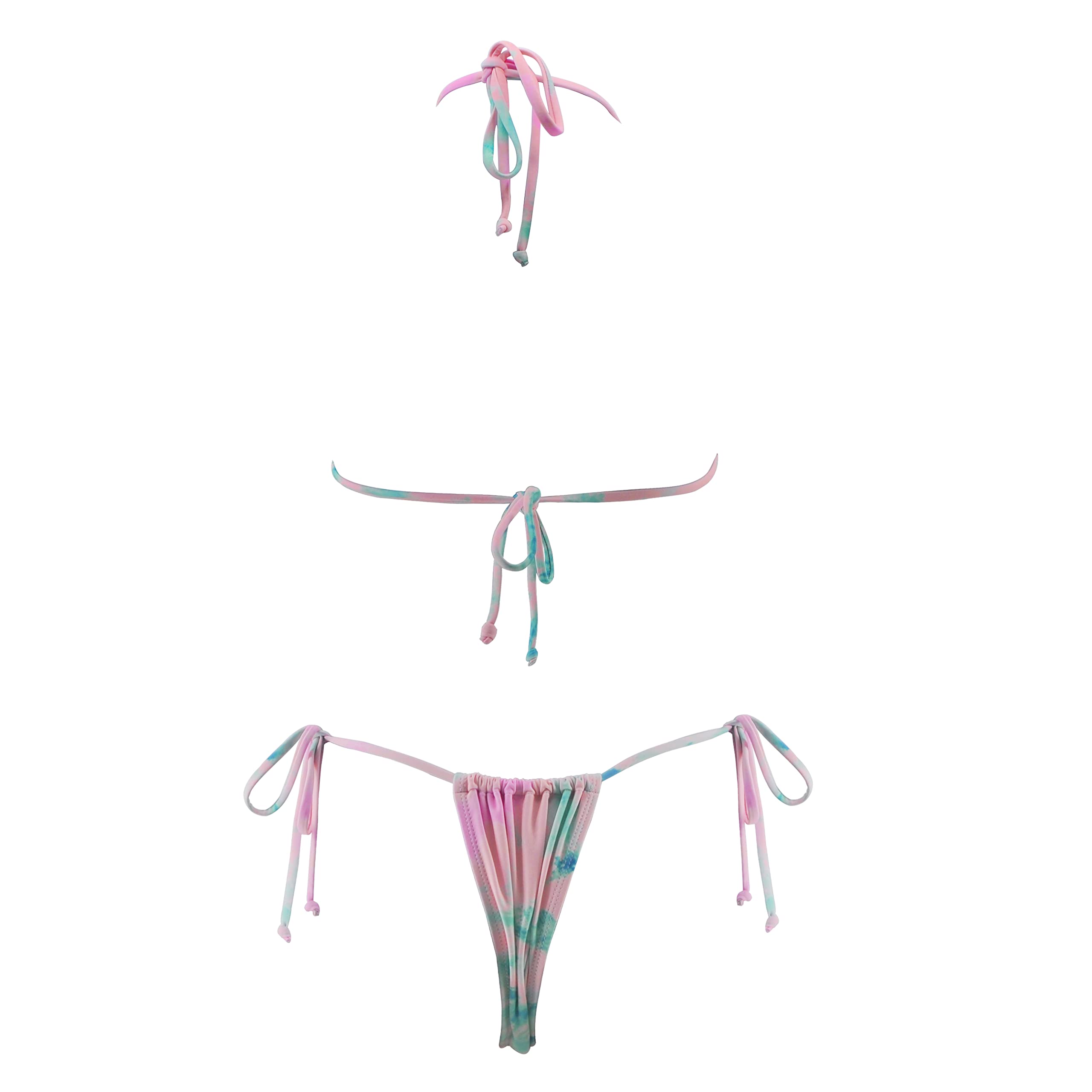 Snapklik.com : Thong Bikini Swimsuit For Women Tie Dye String Thongs ...