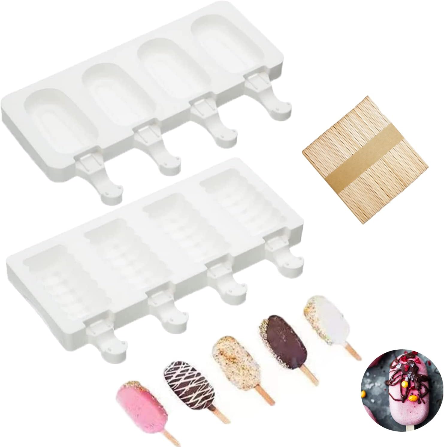 2 Pack Ice Lolly Moulds, Cakesicle Moulds, Cake Pop Mould, Popsicle ...